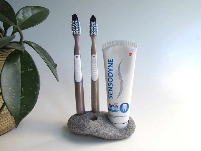 Stone Toothbrush & Toothpaste Holder Stone Toothbrush Stand - Etsy