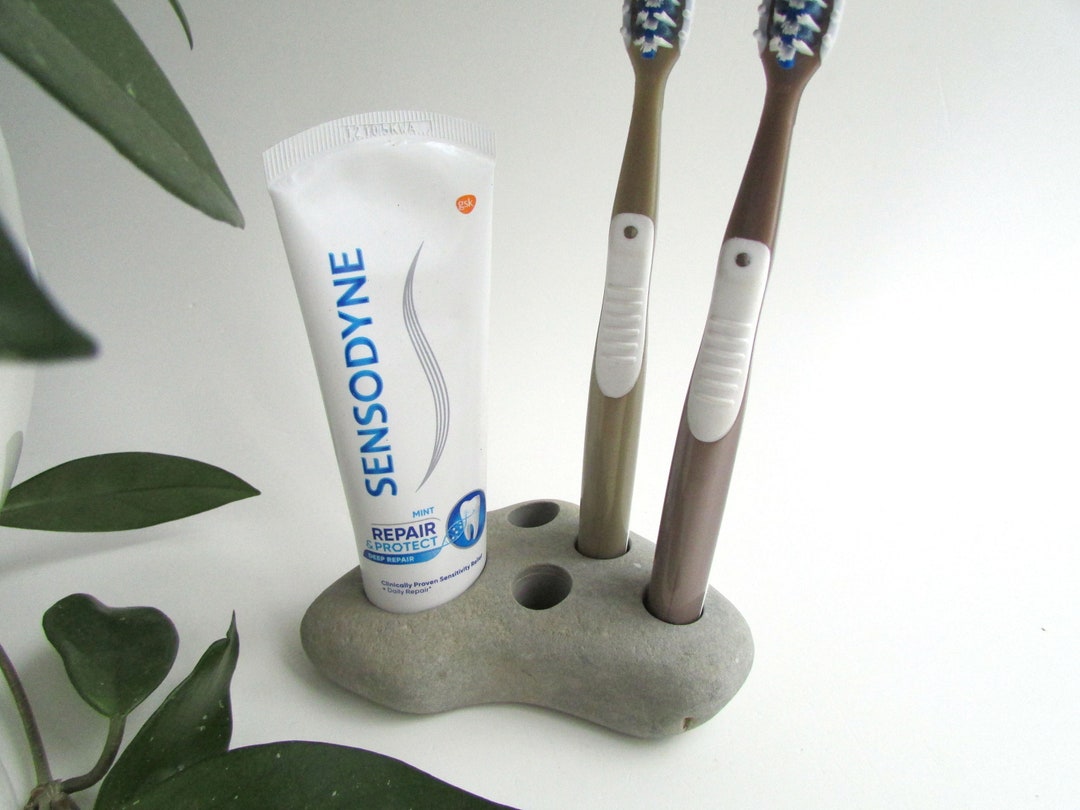 Stone Toothbrush & Toothpaste Holder Stone Toothbrush Stand - Etsy