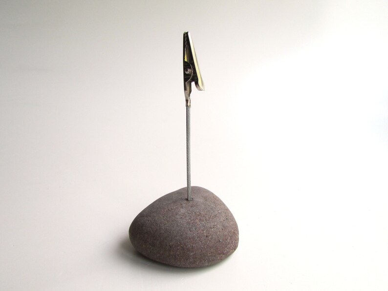 Stone Photo Clip Stand Picture Clip Holder Beach Pebble Art | Etsy