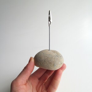 Stone Photo Clip Stand Picture Clip Holder Beach Pebble Art | Etsy