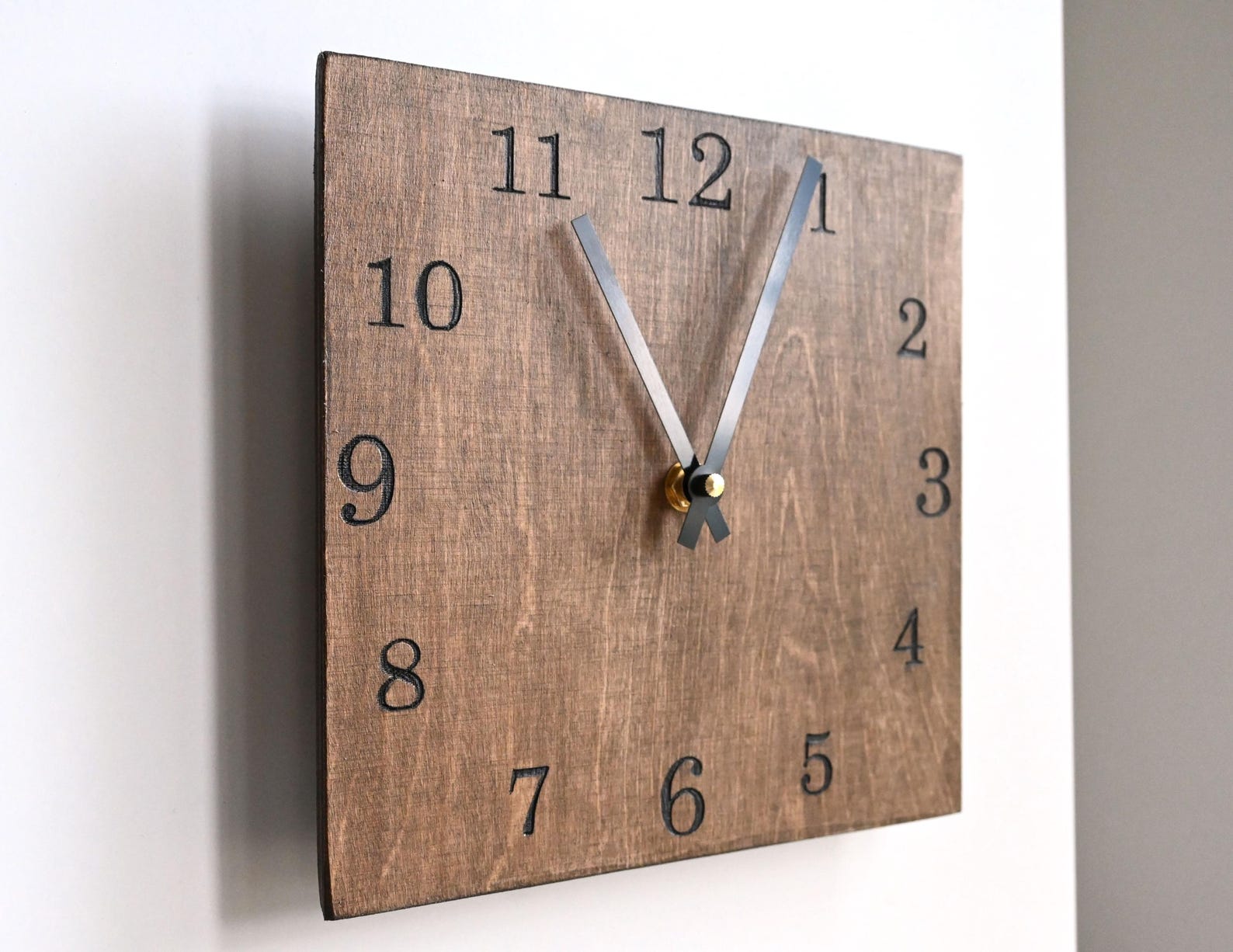 Wooden Clock 8", Wood Timepiece, Minimalist Wood Clock, Scandinavian ...