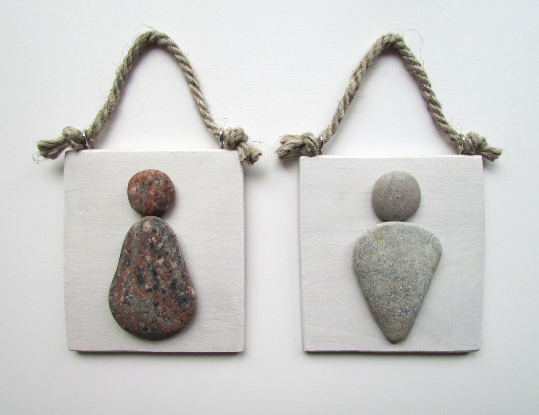 Coastal WC Signs, Beach Theme Toilet Signs, Pebble Art, Office Toilet ...