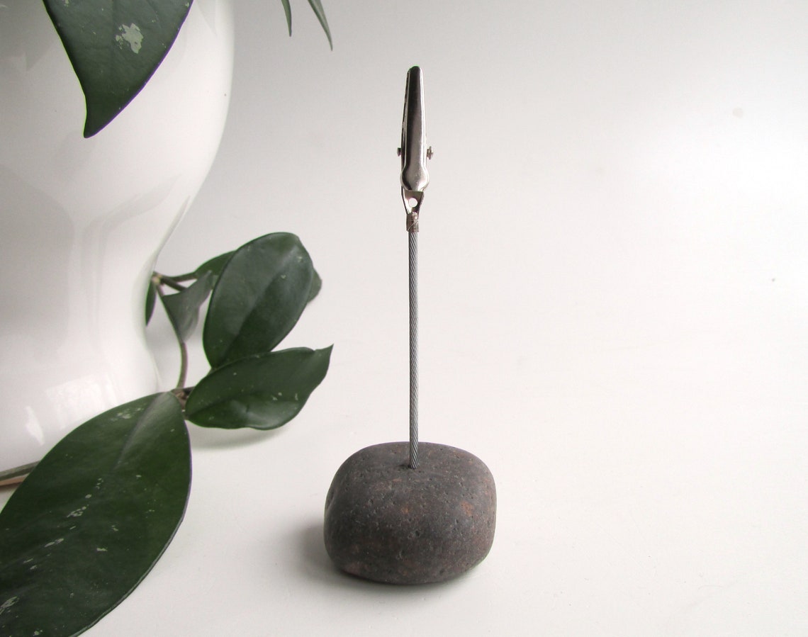Stone Photo Clip Stand Picture Clip Holder Beach Pebble Art - Etsy