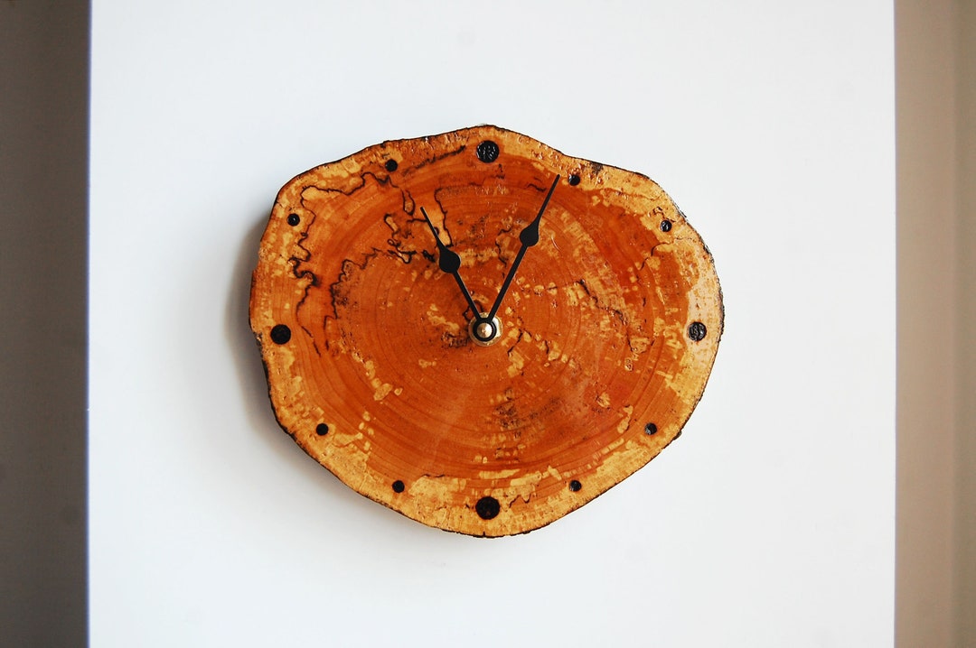 Wooden Clock 7.5", Rustic Wood Slice Clock, Wooden Wall Clock, Rustic ...