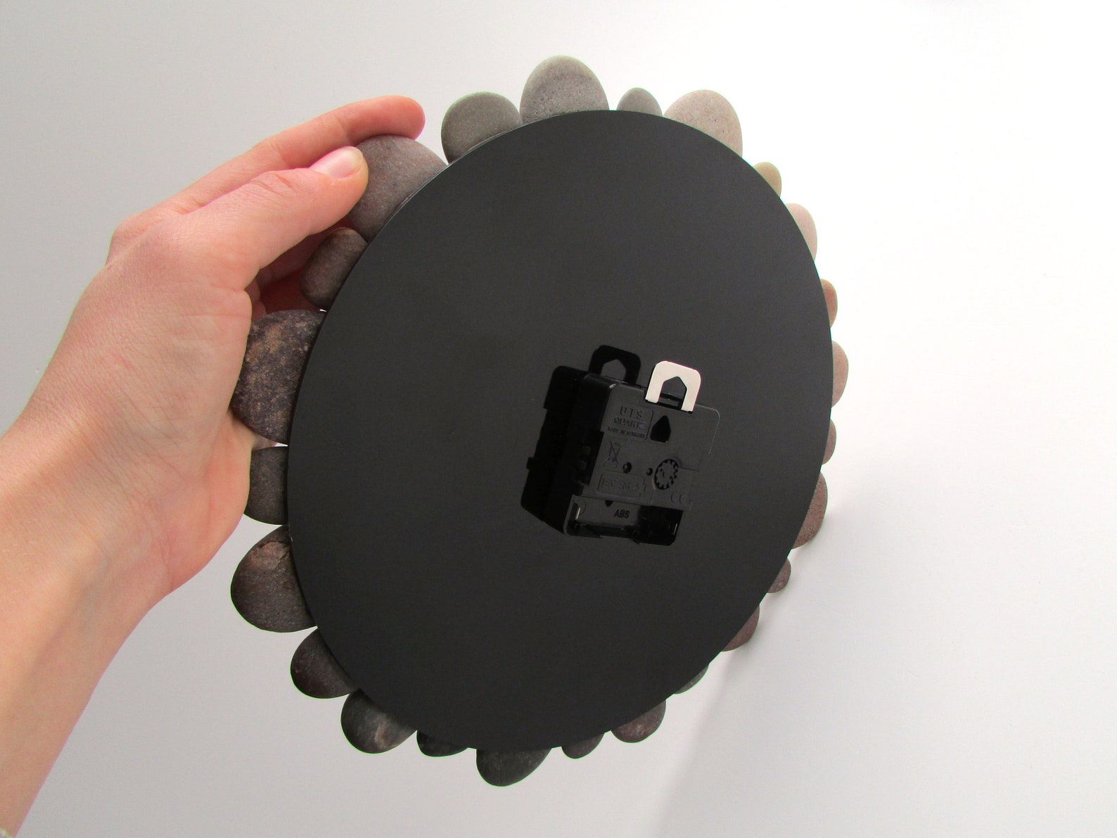 Pebble Art Clock 11", Coastal Stone Clock, Sea Pebble Wall Clock, Beach ...