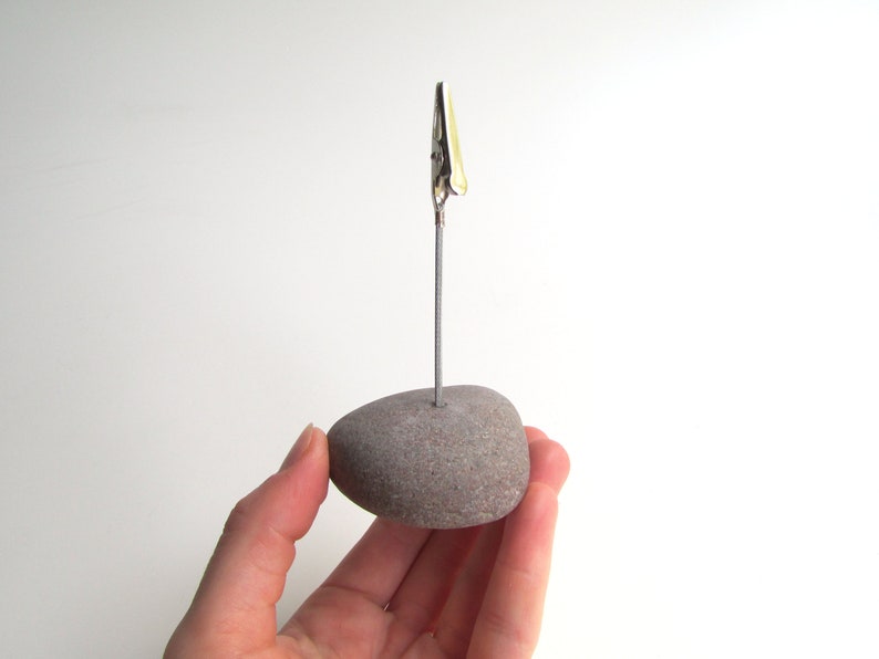 Stone Photo Clip Stand Picture Clip Holder Beach Pebble Art | Etsy