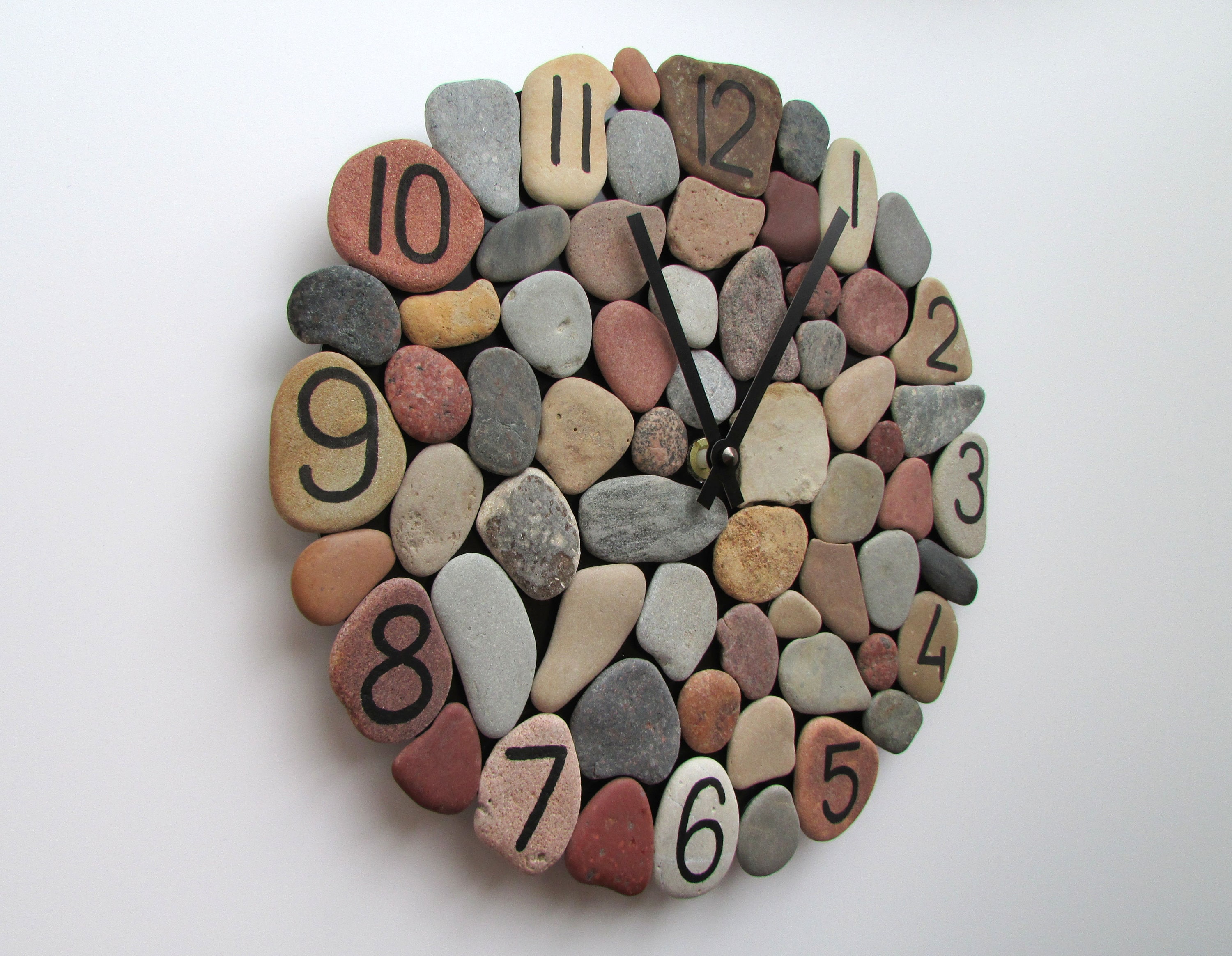 Stone Clock 10 Pebble Art Clock Stone Mosaic Wall - Etsy