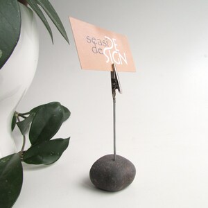 Stone Photo Clip Stand Picture Clip Holder Beach Pebble Art - Etsy