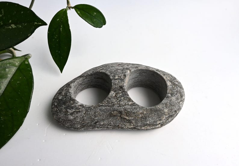 Stone Electric Toothbrush and Toothpaste Holder, Coastal Bathroom Decor ...