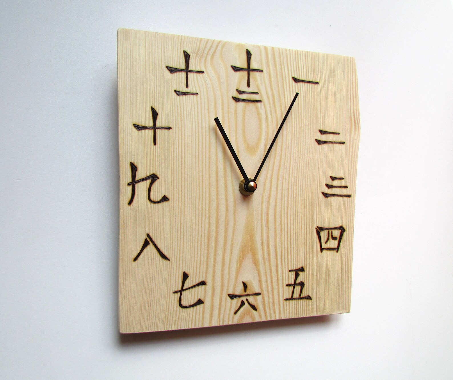 Wooden Chinese Clock 8 Rustic Wood Japanese Clock | Etsy