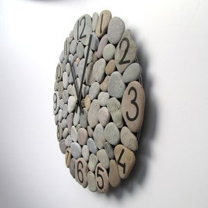 Gray Stone Mosaic Clock 10 Pebble Art Clock Stone Wall - Etsy