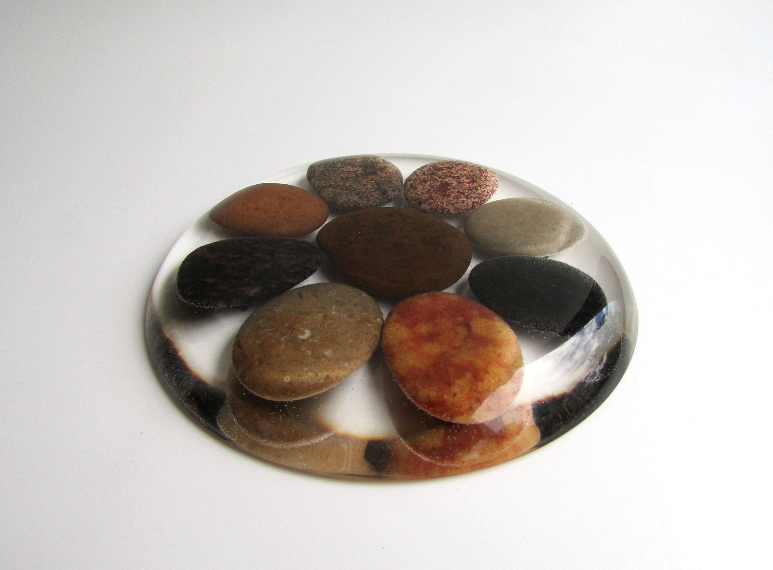 Epoxy Resin Coaster With Beach Pebbles Stone Beverage | Etsy