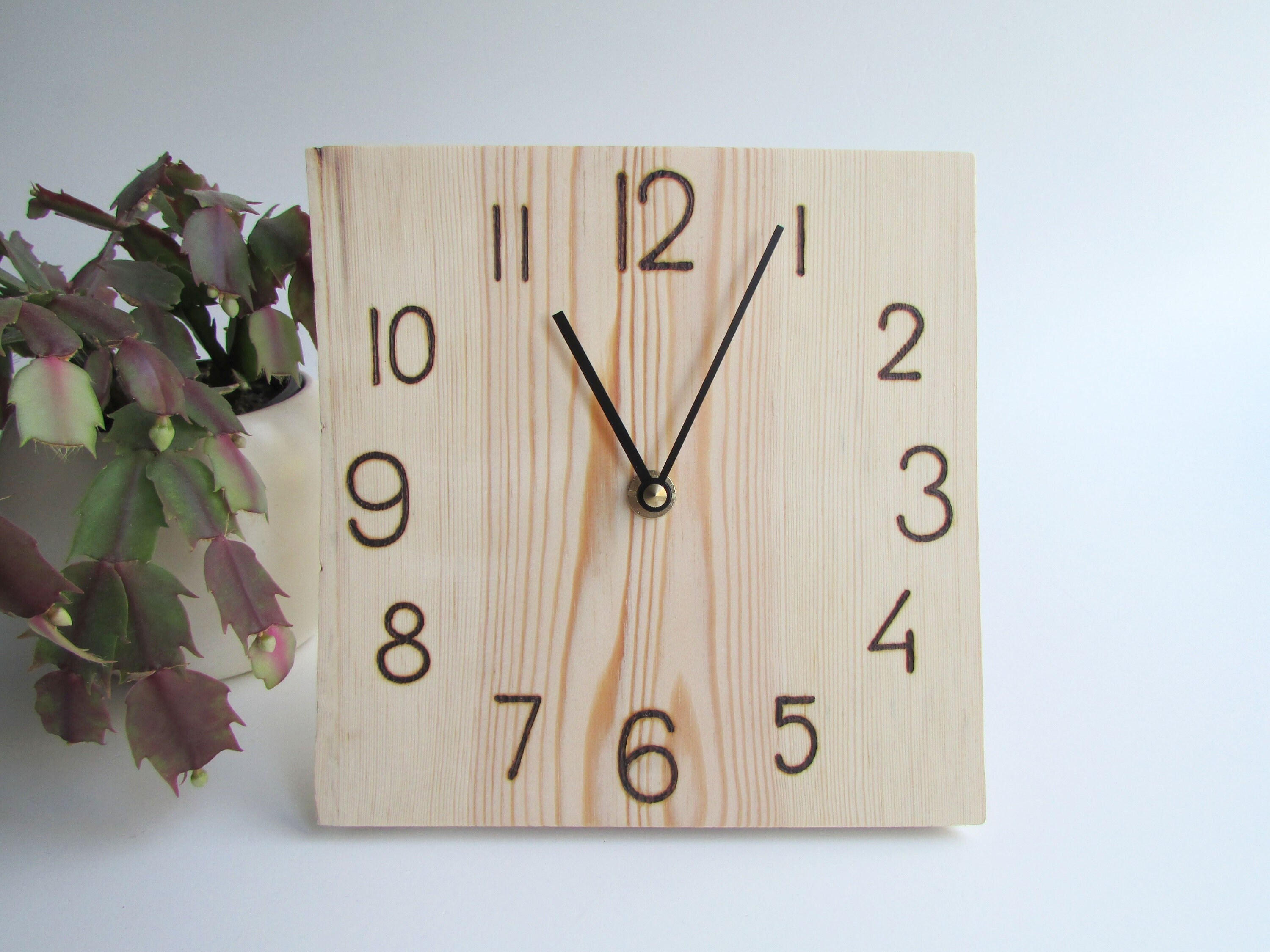 Wooden Clock 7 Pine Wood Clock Rustic Wood Timepiece | Etsy