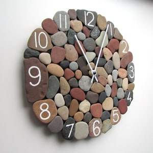 Stone Clock 10 Pebble Art Clock Stone Wall Clock - Etsy