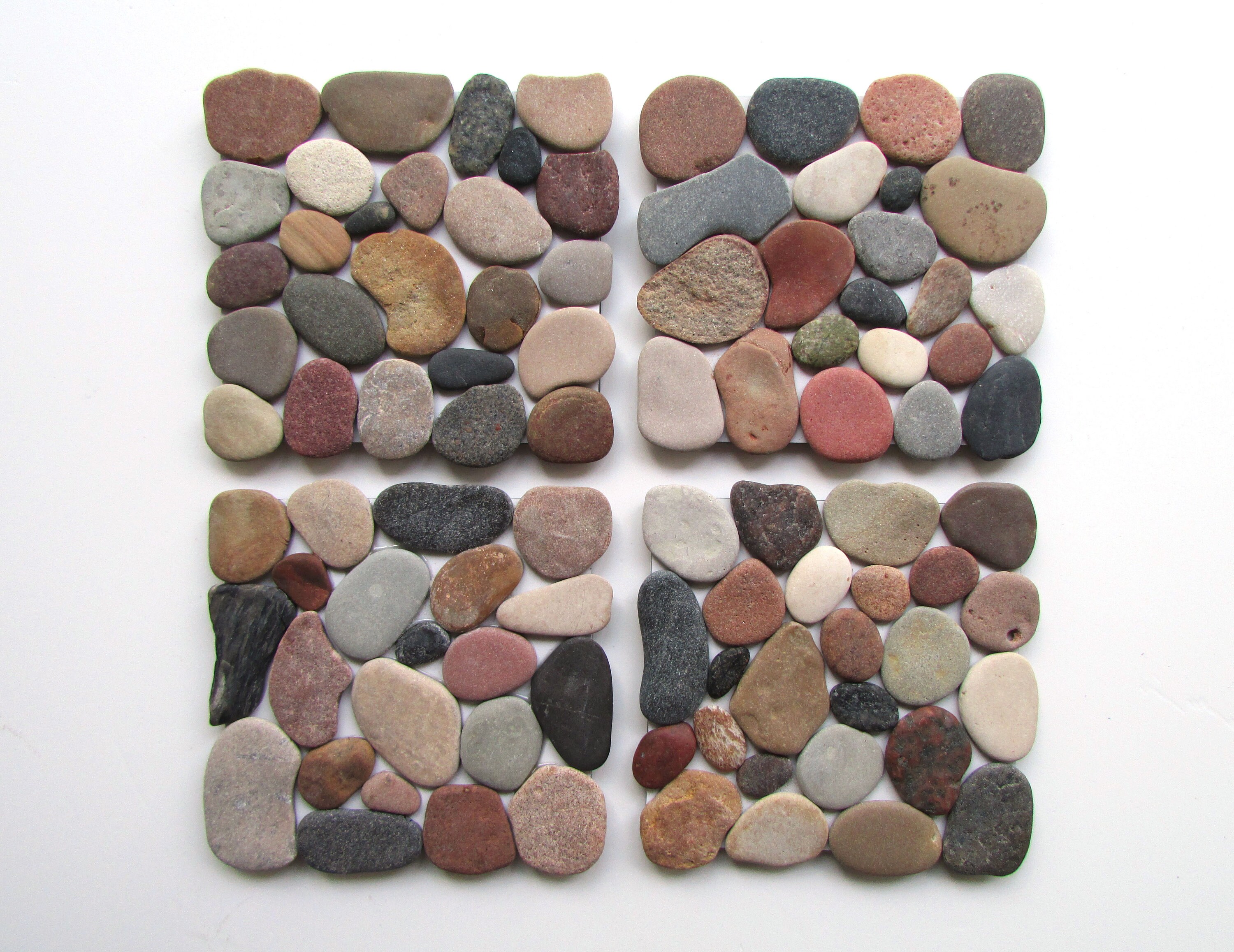 Pebble Coaster Stone Mosaic Coaster Coastal Beverage | Etsy