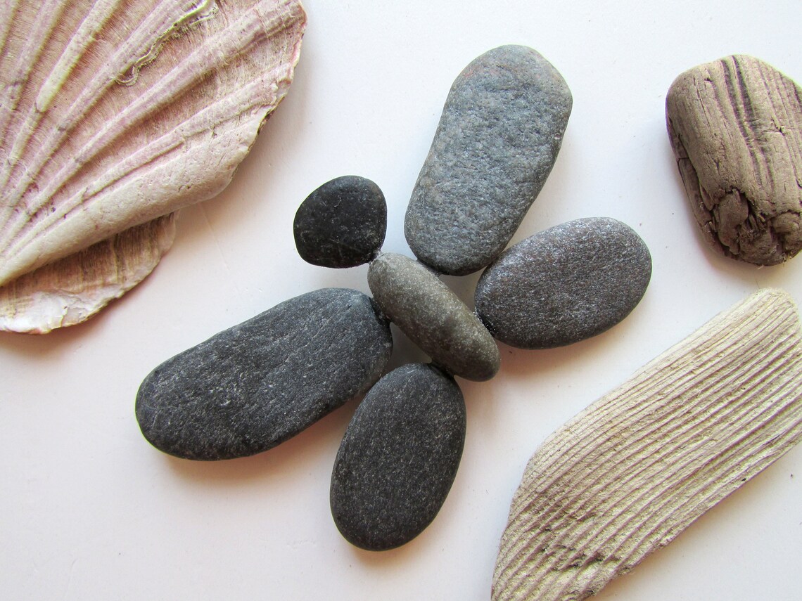 Pebble Art Magnet Dark Dragonfly Sea Stone Shape Fridge | Etsy