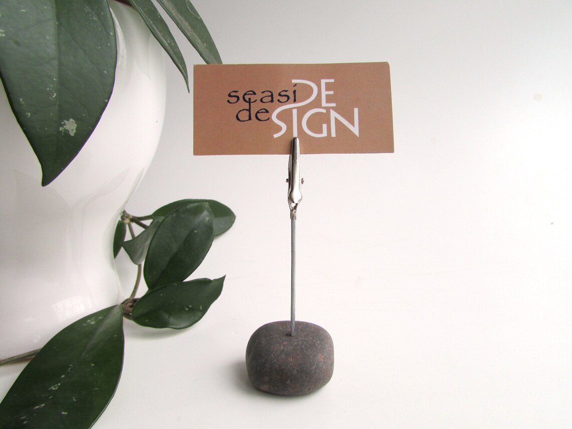 Stone Photo Clip Stand Picture Clip Holder Beach Pebble Art - Etsy