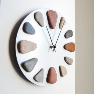 Sea Stone Clock 11, Natural Stone Clock, Beach Pebble Art Wall Clock ...