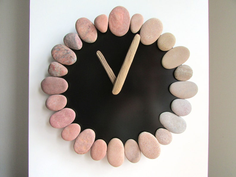 Pebble Art Clock 11 Coastal Stone Clock Sea Pebble - Etsy