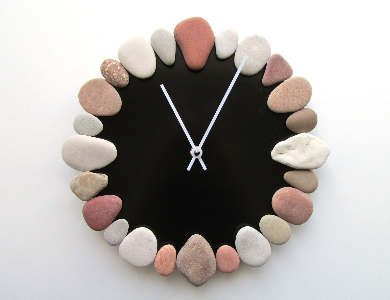 Pebble Art Clock 11 Coastal Stone Clock Sea Pebble - Etsy