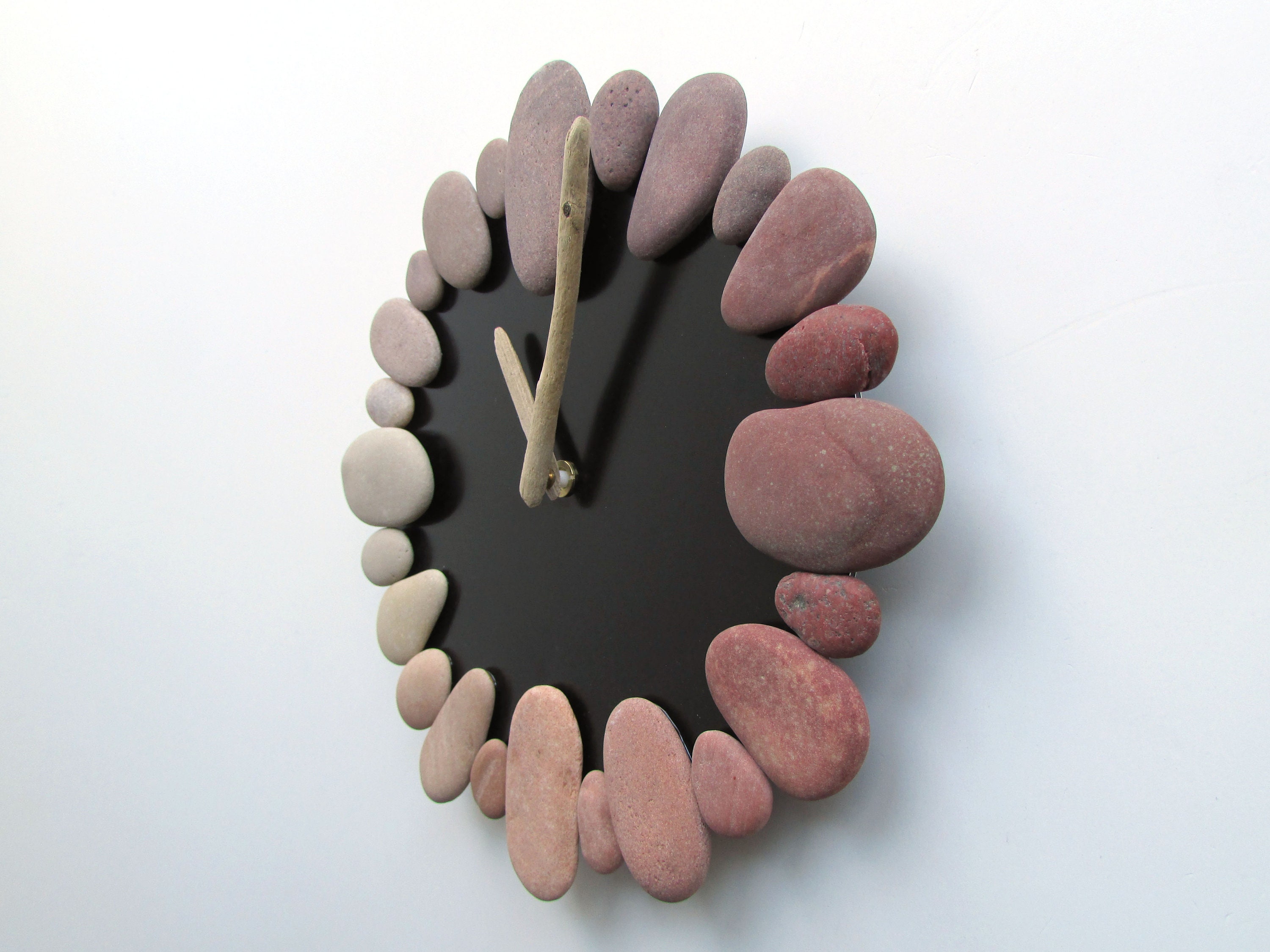 Pebble Art Clock 11 Coastal Stone Clock Sea Pebble | Etsy