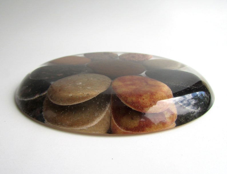 Epoxy Resin Coaster With Beach Pebbles Stone Beverage - Etsy