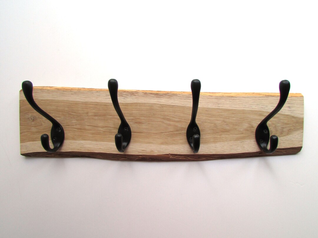 Rustic Oak Hanging Rack 20", Rustic Wood Towel Rack, Wooden Key Holder ...