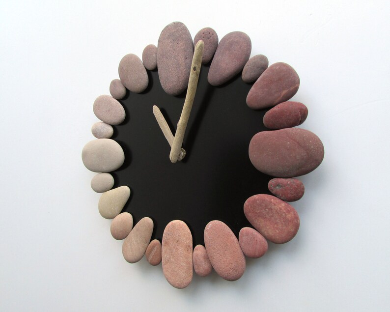 Pebble Art Clock 11 Coastal Stone Clock Sea Pebble | Etsy