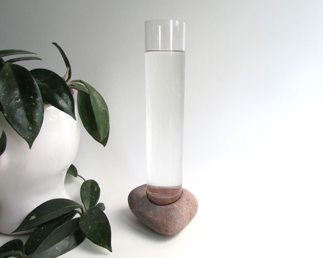 Stone Vase 10.5, Natural Rock Vase, Beach Stone Art, Pebble Vase, Beach ...
