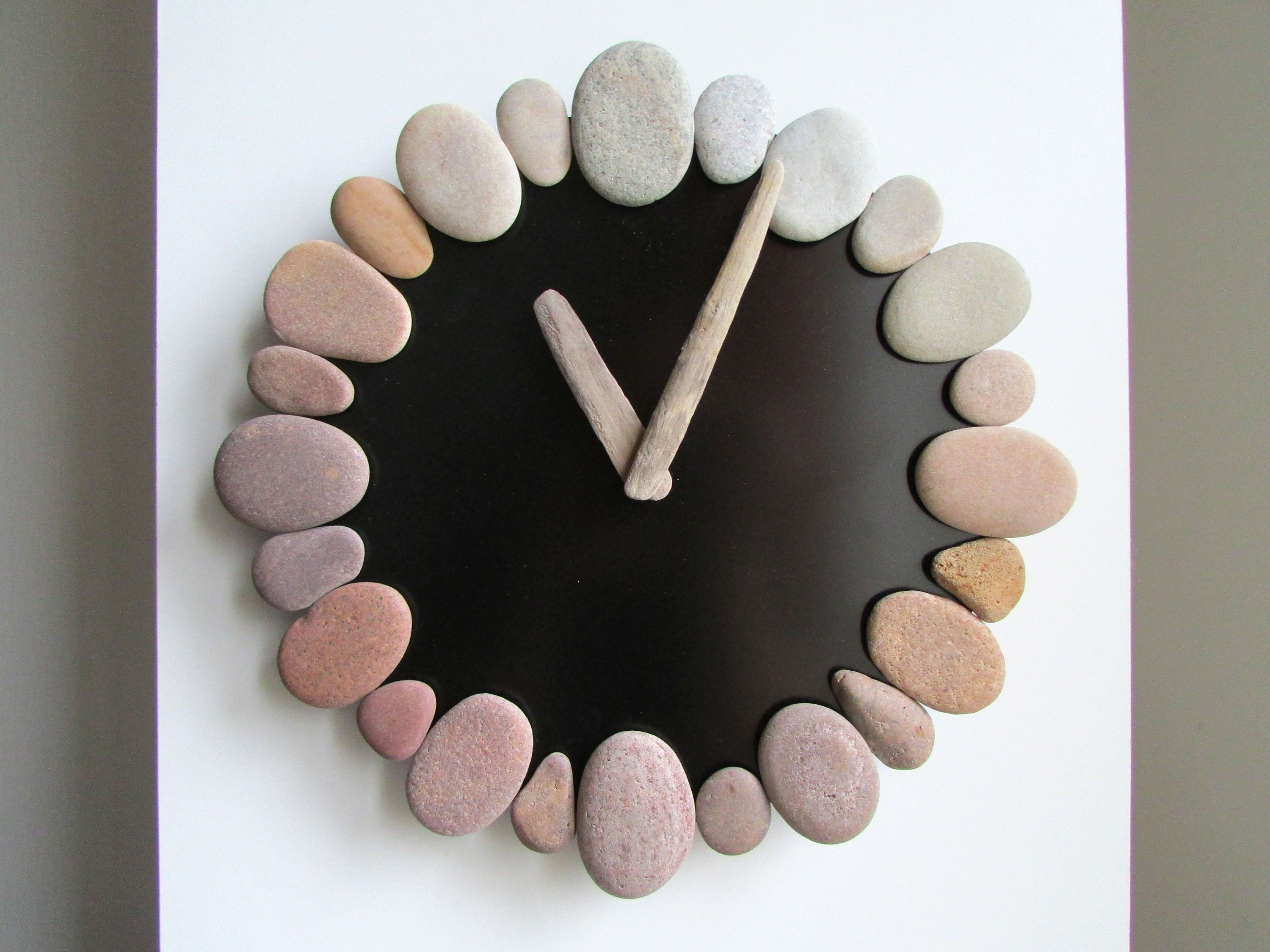 Pebble Art Clock 11 Coastal Stone Clock Sea Pebble | Etsy UK