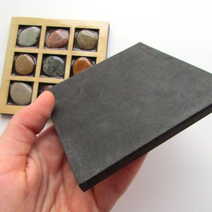 Pebble Art Coasters, Set of 2, Stone and Wood Beverage Coasters, Drink ...