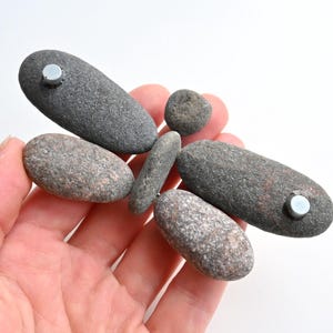 Pebble Art Magnet Dark Dragonfly, Sea Stone Shape, Fridge Magnet ...
