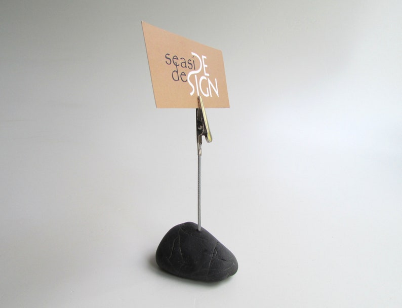 Stone Photo Clip Stand Picture Clip Holder Beach Pebble Art | Etsy