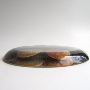 Epoxy Resin Coaster With Beach Pebbles, Stone Beverage Coaster, Coastal ...