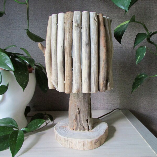 Rustic Wood Lamp - Etsy