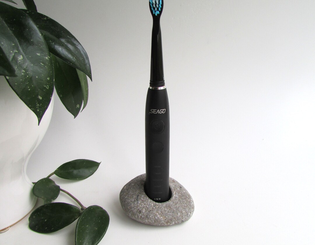 Stone Toothbrush Holder Electric Toothbrush Stand Coastal - Etsy