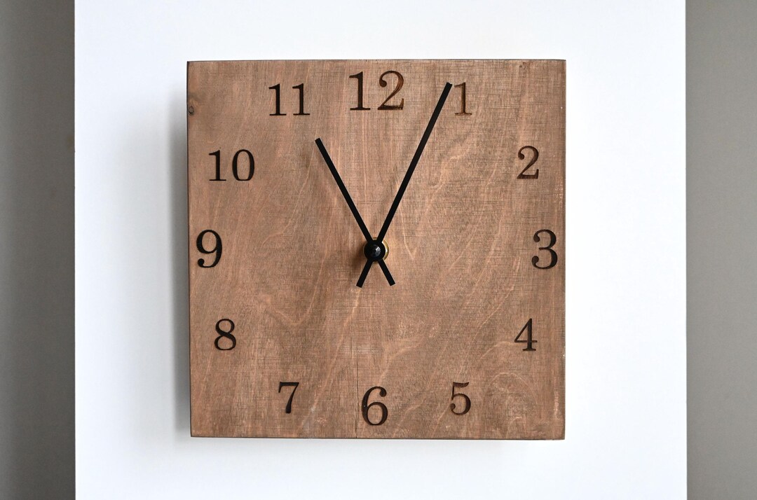 Wooden Clock 8, Wood Timepiece, Minimalist Wood Clock, Scandinavian ...