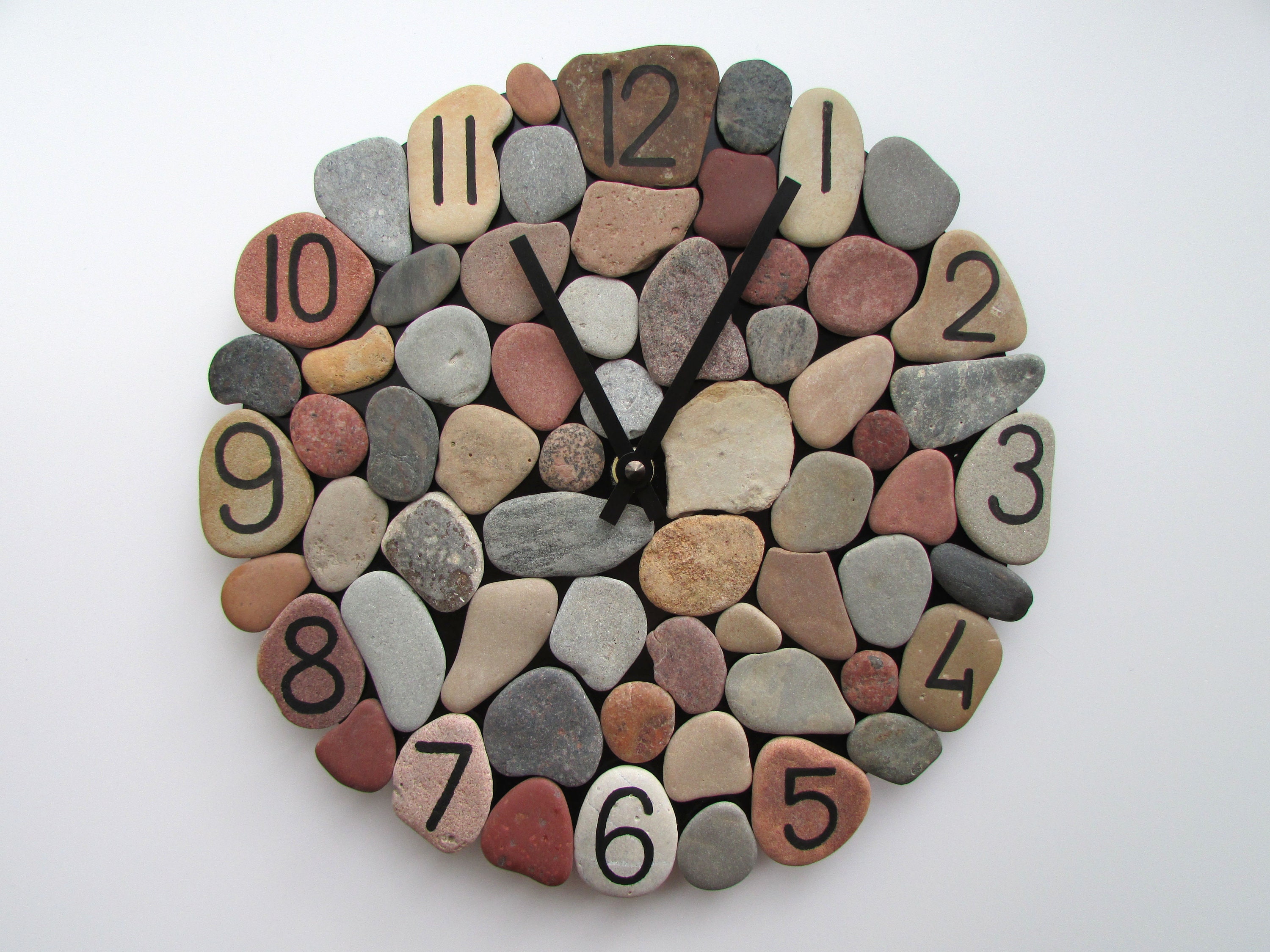 Stone Clock 10 Pebble Art Clock Stone Mosaic Wall - Etsy