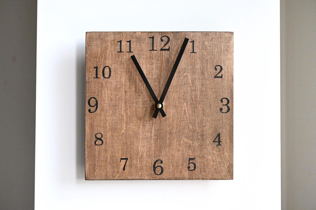 Wooden Clock 8", Wood Timepiece, Minimalist Wood Clock, Scandinavian ...