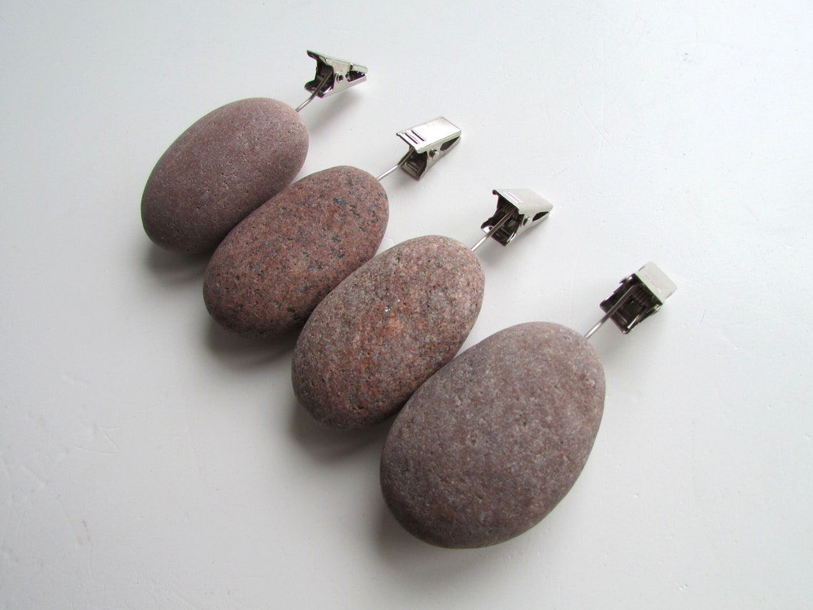 Stone Tablecloth Weights Coastal Tablecloth Clips Natural - Etsy