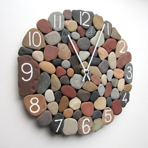 Stone Clock 10 Pebble Art Clock Stone Wall Clock - Etsy