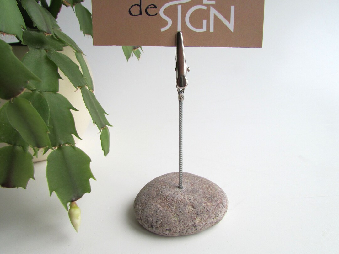 Stone Photo Clip Stand Picture Clip Holder Beach Pebble Art - Etsy
