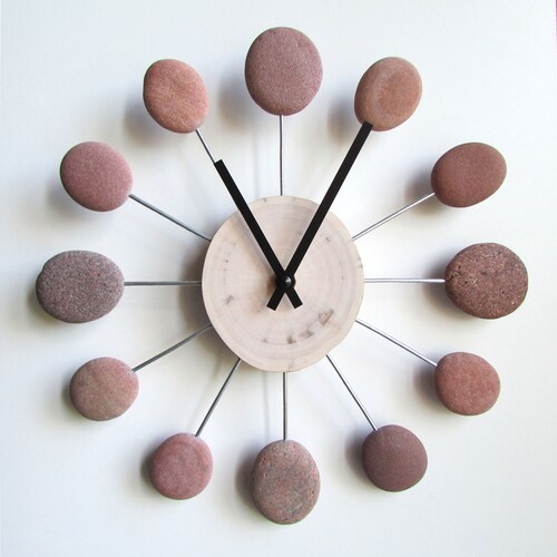 Pebble Art Clock 11 Coastal Stone Clock Sea Pebble - Etsy