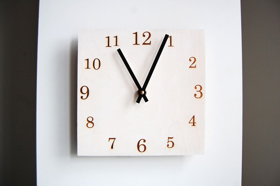 Wooden Clock 8, Wood Timepiece, Minimalist Wood Clock, Scandinavian ...