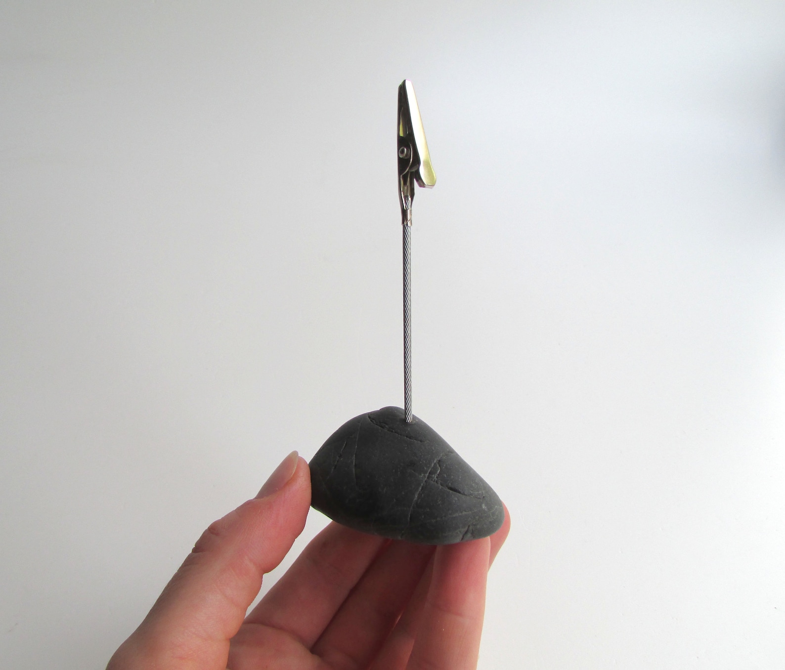 Stone Photo Clip Stand Picture Clip Holder Beach Pebble Art | Etsy
