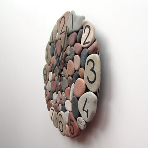 Stone Clock 10 Pebble Art Clock Stone Mosaic Wall - Etsy