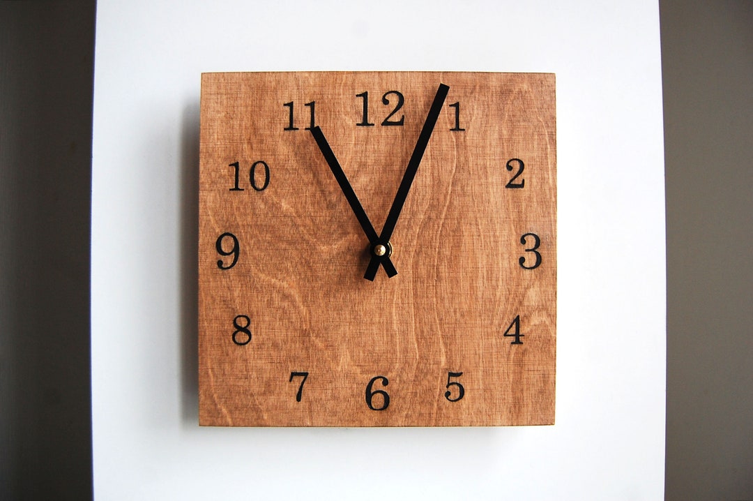 Wooden Clock 8, Wood Timepiece, Minimalist Wood Clock, Scandinavian ...