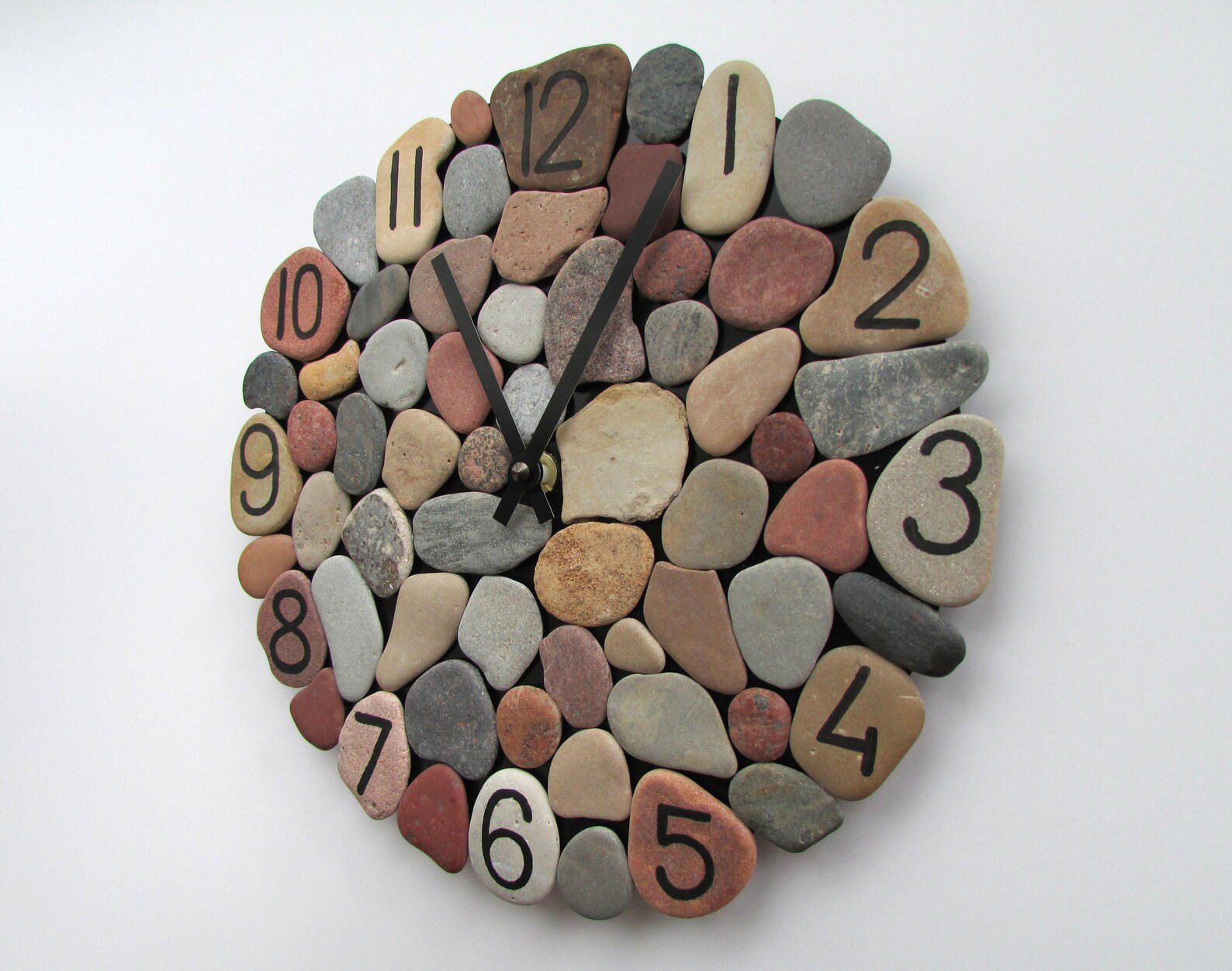 Stone Clock 10 Pebble Art Clock Stone Mosaic Wall - Etsy