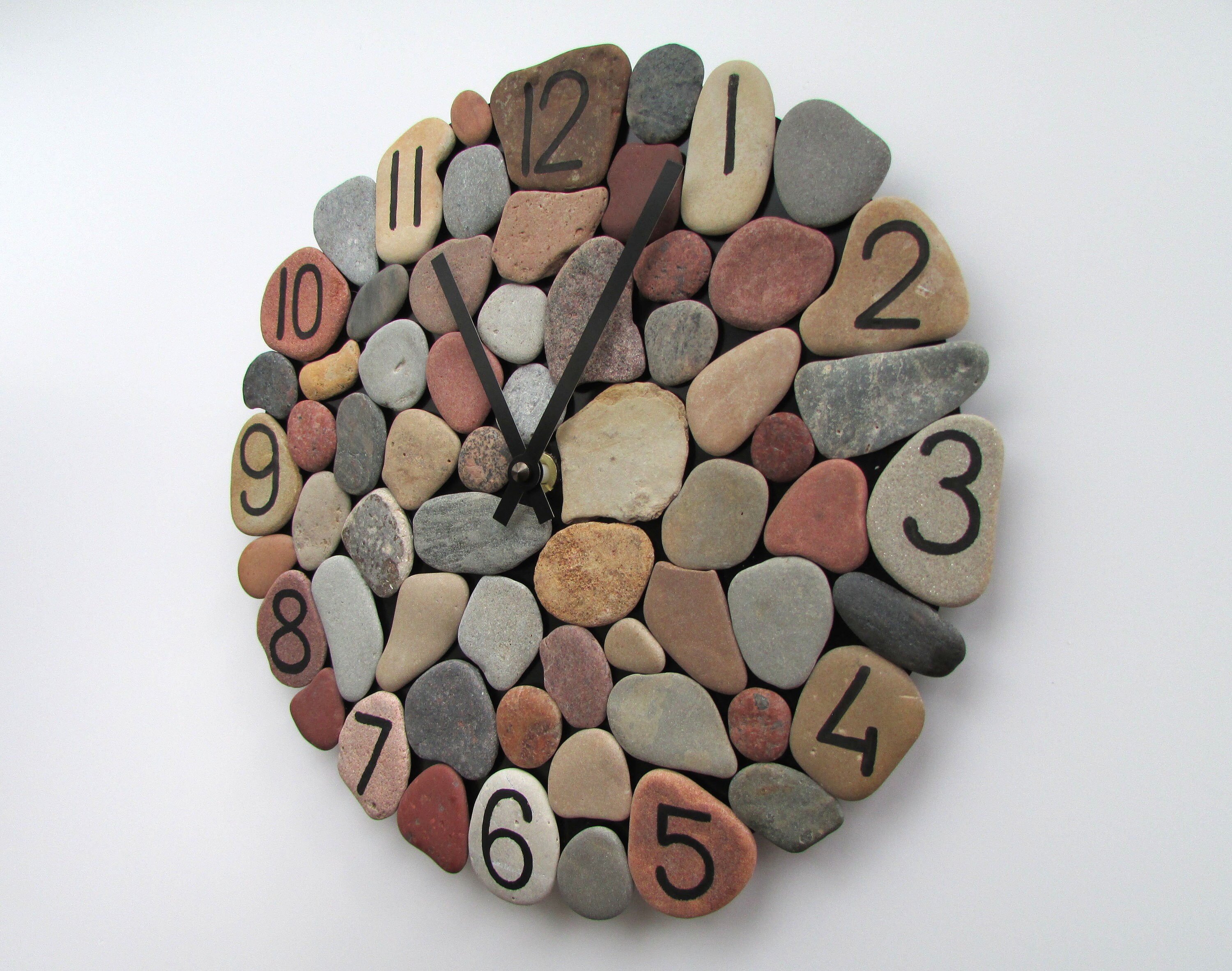 Stone Clock 10 Pebble Art Clock Stone Mosaic Wall - Etsy