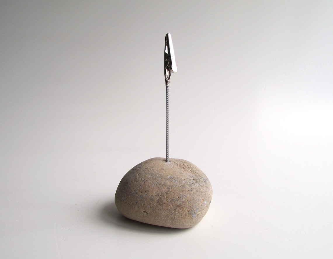 Stone Photo Clip Stand Picture Clip Holder Beach Pebble Art | Etsy